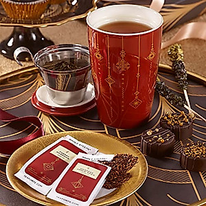 Tea Forte Warming Joy Kati Cup, Ceramic Loose Leaf Tea Infuser Cup with Basket and Lid, 12oz Double Walled Tumbler with Stainless Steel Influser and Gift Box