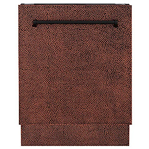ZLINE 24" Tallac Series 3rd Rack Tall Tub Dishwasher in Hand Hammered Copper with Stainless Steel Tub, 51dBa (DWV-HH-24)