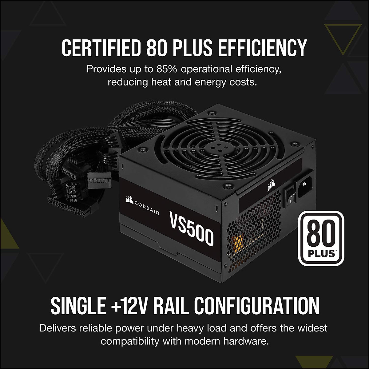 Corsair VS Series™ VS500 80 PLUS Certified Non-Modular ATX Power Supply