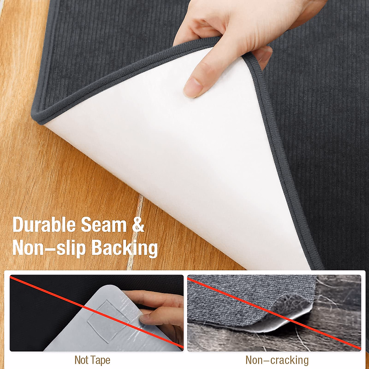 Yecaye Office Chair Mat for Hardwood Floor, 48"×36" Desk Chair Mat, Anti-Slip Low-Pile Chair Mats for Rolling Chair, Non-Curve Office Rug, Multipurpose Computer Chair Mat, Hard Floor Mat, Dark Grey