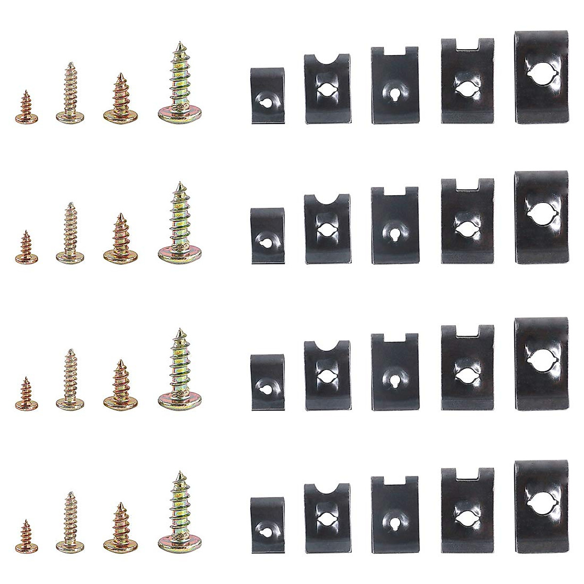 High Quality 170Pcs Auto Car U-Clip U Nut and Screw Assortment Kit for Dash Door Panel Interior SAE