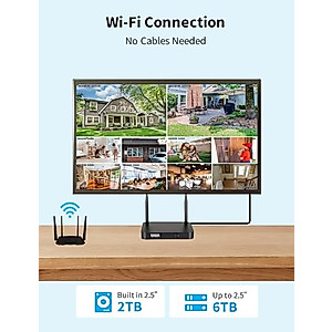 [Dual WiFi, PIR Sensor] Tonton 4K Wireless Security Camera System with 2TB Hard Drive,10CH NVR,8PCS 3MP Outdoor WiFi Cameras,12V DC Powered,2 Way Audio,Spotlight,AI Human Detection,Work with Alexa