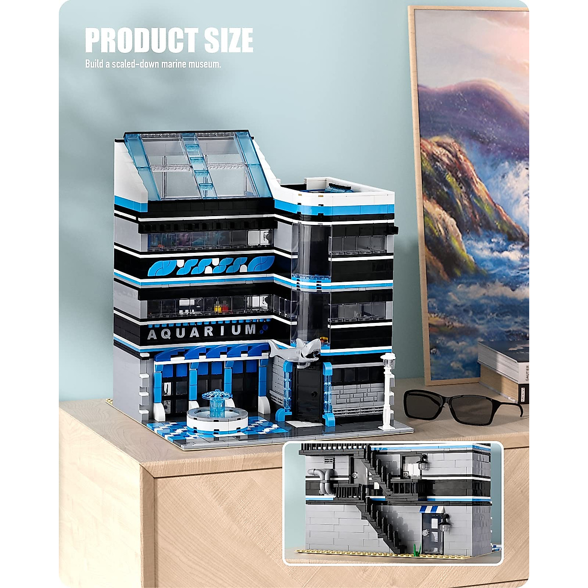 Nifeliz Street Ocean Museum Aquarium Building Blocks and Engineering Toy, Construction Set to Build, Model Set and Assembly Toy for Teens and Adult (2249 Pieces)