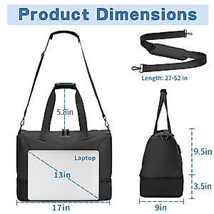 ETRONIK Weekender Bag for Women, Medium Canvas Travel Bags with USB Charging Port, Carry on Bag for Airplanes with Shoe Compartment, Overnight Gym Duffel Bag for Travel Yoga Deliver, 3 Pcs Black