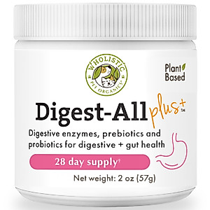Wholistic Pet Organics: Dog Probiotics and Digestive Enzymes Powder - 2 oz - Dog Digestive Support Supplement Prevents Upset Stomach - Gut Health Digest All Probiotics for Dogs and Cats