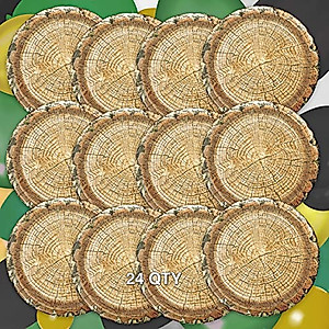 Havercamp Cut Timber 10" Party Plates (24 plates)! 24 Lg. Round Dinner Paper Plates from the Cut Timber Party Collection.