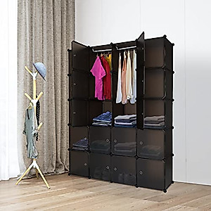 Dynamic Closet System 20 Cubes with Hanging Rod, DIY Assembly
