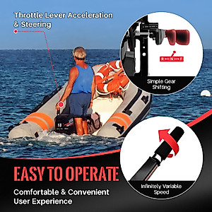 18HP Outboard Motor, 246CC 2 Stroke Heavy Duty Outboard Motor Fishing Boat Engine with Water Cooling System (2-Stroke 18HP)