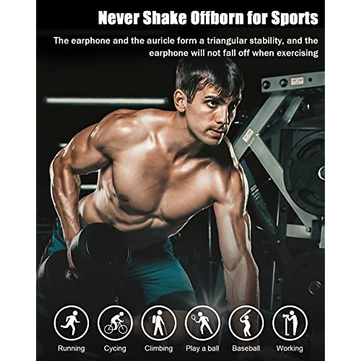 maonple Bone Conduction Headphones, Open-Ear Bluetooth 5.3 Sport Earphones IP56 Waterproof Sweatproof Wireless Headset with Microphone for Workout Running Gym Cycling X1