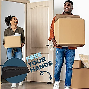 Large Big Rubber Door Stopper Made In USA - Door Stop Wedge for Carpet, Tile, Concrete Floor, Tall Door Stoppers for Bottom of Door - Heavy Duty for Commercial & Home - 6.5 x 2.75 x 1.9 Inches - Black