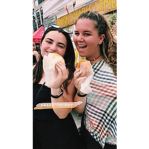 Single Cultured Freshwater Pearl Necklace Choker for Women Genuine Leather Jewelry Handmade 15'' Black