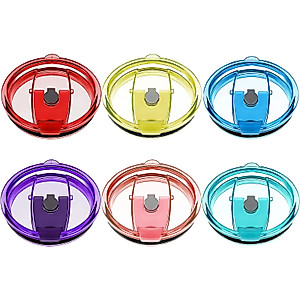 6Pcs 20 oz Tumbler Lids Replacement Spill-proof Splash Resistant Covers Fits for 20oz YETI Rambler,Ozark Trail,Old Style Rtic and More (20oz-6Pcs)