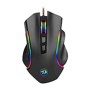 Redragon M602 RGB Wired Gaming Mouse RGB Spectrum Backlit Ergonomic Mouse Griffin Programmable with 7 Backlight Modes up to 7200 DPI for Windows PC Gamers (Black)