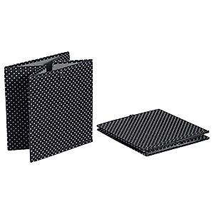 Amazon Basics Collapsible Fabric Storage Cube Organizer Bins - Pack of 6, Black/White Signs, 13x15x13"
