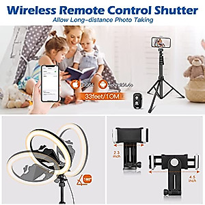 Aureday 12'' Selfie Ring Light with 62'' Tripod Stand and Phone Holder, LED Lighting with Phone Stand for Video Recording, Compatible with Cell Phones and Cameras