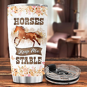 HUBUPU Horse Keep Stable, Tumbler 20 Oz With Lid And Straw, Cups, Horse Gifts