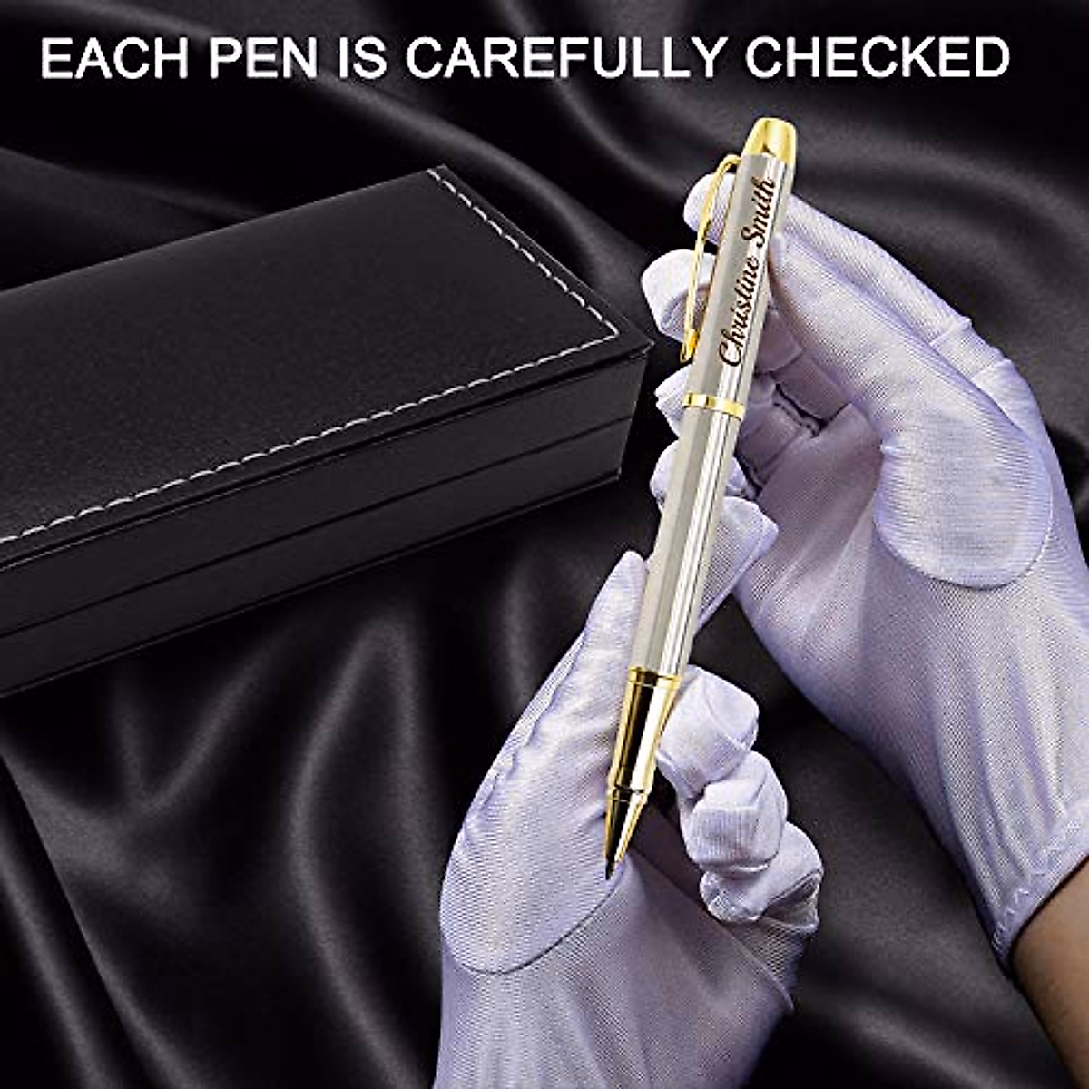 Personalized Pens Custom Engraved Pen with Name, Refillable Medium Refill, Personalized Gifts for Men Women