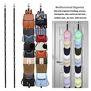IZUS Bag-Organizer-Rack-Holder Purse Hanger for Door - 20 Hooks for Handbags for Closet and Door 2Pcs (Rack for Handbags/2 pcs Hold 20 Bags)