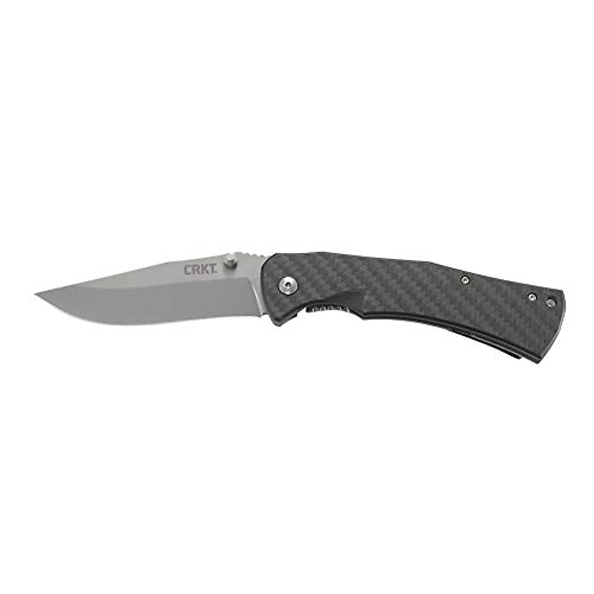 CRKT Xan EDC Folding Pocket Knife: Everyday Carry Plain Edge Folder with Frame Lock, Clip Point Blade with Bead Blast Finish, Carbon Fiber and G10 Handle 2085