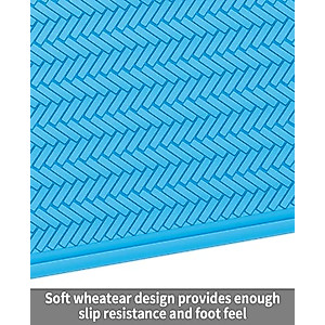 Bligli Non Slip Bathtub Mat, 16.9x36 inches Extra Large Bath Mats with Strong Suction Cups, Soft Rubber Shower Stall Mat for Bathroom, Durable and Machine Washable (Blue)