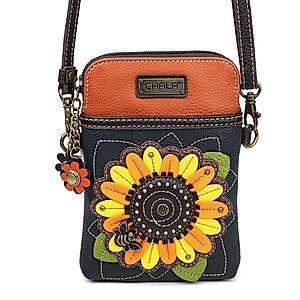 Chala Group Chala Handbags Sunflower Cellphone Crossbody Handbag, 5" x 7.5" x 1"