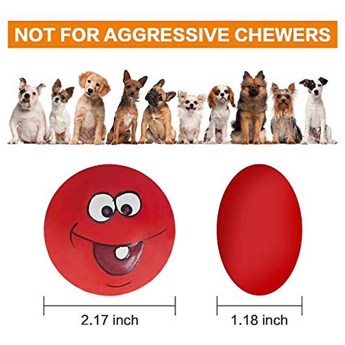 Coricorsu Dog Toy Squeaky Dog Toys Funny Face Chewing Latex Rubber Soft Fetch Play Interactive Dog Balls for Puppy Small Medium Pet Dog (6PCS)