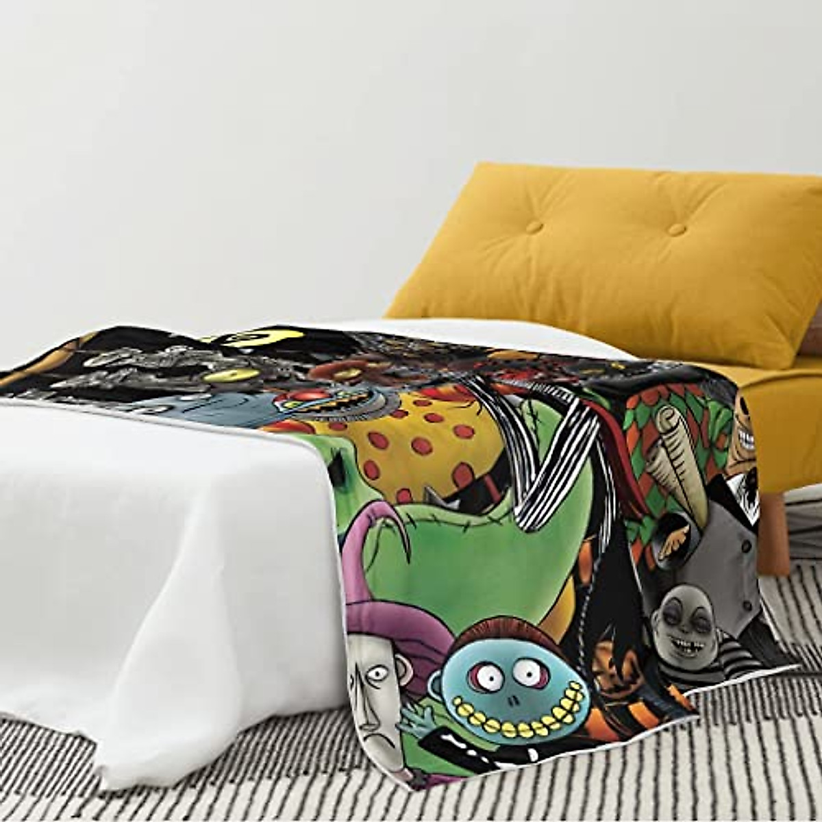 Soft Flannel Blanket Ultra-Soft Comfortable Throw Blanket for Bed Sofa All Season 60'' x 50''