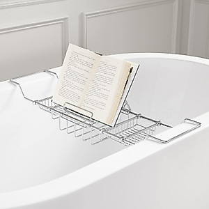 Signature Hardware 902478-R Nottingham Brass Tub Caddy with Reading Rack
