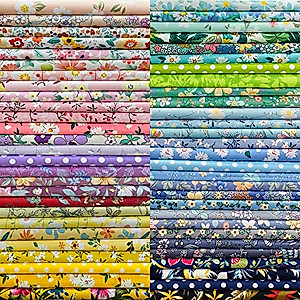 8" x 8" 25 PCS 100% Cotton Fabric Bundles for Quilting Sewing DIY & Quilt Beginners, Quilting Fabric Squares