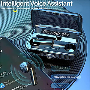 Onlyliua Wireless Bluetooth Headphones, with Mic, LED Three Screen Digital Display, HiFi Stereo Sound & Noise Reduction HD Sound Quality, Waterproof Earbuds, for Sport, Gaming