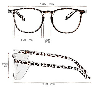 FORITOAST Safety Glasses for Women Men, Cute Stylish Anti Blue Ray,Fog,Dust Safety Goggles with Packaging Box Include Glasses Accessories Ideal for Men Women (Dark Brown)