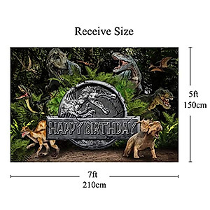 Dinosaur Themed Backdrop for Kids Boys Happy Birthday Party Teens Birthday Dinosaur Photography Background Jungle World Photography Backdrops 7x5ft
