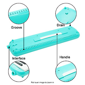 VACHAN 32 Keys Melodica Instrument, Soprano Melodica Air Piano Keyboard Musical Instrument with 2 Soft Long Tubes, Short Mouthpieces and Carrying Bag for Kids Beginners Gift,Blue