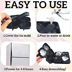 Crethinkaty Ice Cube Trays Diamond Ice Cube Molds with lid for freezer, 2IN ice Cubes for chilling Whisky Cocktails, Cocktails, Drinks Easy-Release Silicone Stackable Flexible Safe