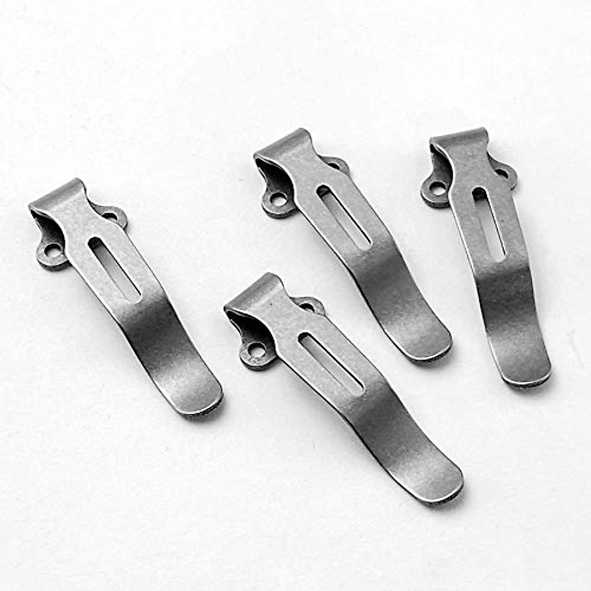 TorSor 2 Pack Deep Carry Pocket Clip Stainless Steel Folding Knife Back Clips for Knife 515 535 Series Practical Waist 2 Hole Support Stand Grip DIY Outdoor Accessories Tool
