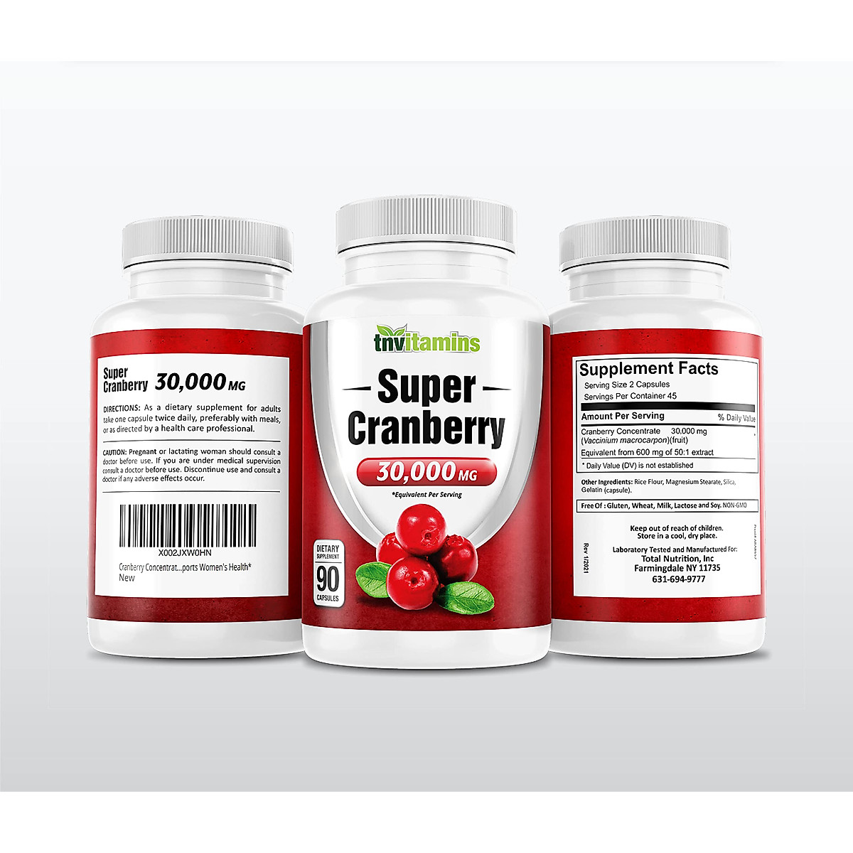 Cranberry Pills for Women & Men (30,000 MG x 90 Capsules) | Supports Urinary Tract Health* | Cranberry Concentrate Supplement | Bladder & Kidney Support* | Supports Women's Health* | Antioxidants