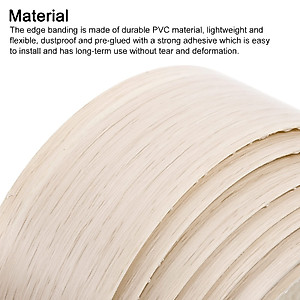 uxcell Edge Banding, 1-5/8 inch x 24.6ft Pre-Glued Wood Veneer Edging Iron-on Flexible Edge Banding for Cabinet Repair Furniture Restoration, Oak