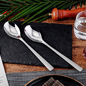 KEAWELL Premium Serving Spoon Set, 18/10 Stainless Steel Large Serving Spoon Tabletop Flatware Serving Utensil Buffet Banquet Serving Tablespoons(Pack in 2/4), Mirror-Polished, Buffet Serving set (4)