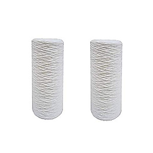 CFS – 2 Pack String Wound Filter Water Filter Cartridges Compatible with SWC-45-1005 Models – Remove Bad Taste & Odor – Whole House Replacement Water Filter Cartridge, 5 Micron - 4.5" OD X 10", White