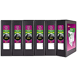 Avery Durable View 3 Ring Binder, 3 Inch Slant Rings, 6 Black Binders (17041)