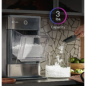 GE Profile Opal | Countertop Nugget Ice Maker with Side Tank | Portable Ice Machine with Bluetooth Connectivity | Smart Home Kitchen Essentials | Stainless Steel Finish | Up to 24 lbs. of Ice Per Day