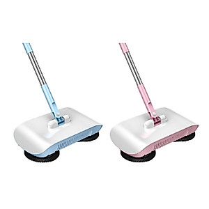 staol Combination of Broom and Mop Hand Push Type Household Broom and Dustpan Set Floor Broom Home Cleaning Tools Manual Sweeper, pink