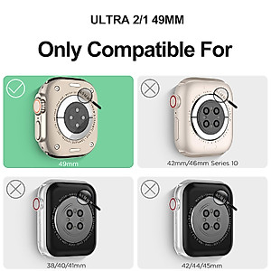 DABAOZA Compatible for Clear Apple Watch Band with Bumper Case 49mm, Women Men Glitter Bling TPU Sport Strap for iWatch SE Ultra Series 10 9 8 7 6 5 4 3 2 1（ClearCrysta,49）