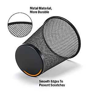 JOYENERGY 12 Packs Pen Holder for Desk, Mesh Pen Cup, Metal Pencil Holders, Multifunctional Organizer for Office School Home Makeup Brush Black