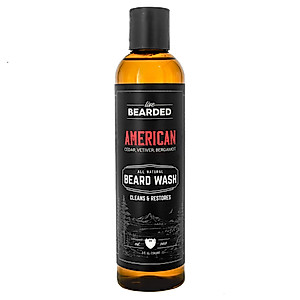 Live Bearded Beard Wash, 8 fl oz - Water-Based Face Cleanser with All-Natural Ingredients for a Gentle, Deep Clean - Made in the USA | American Scent - Cedar, Pine, Vetiver, Bergamont