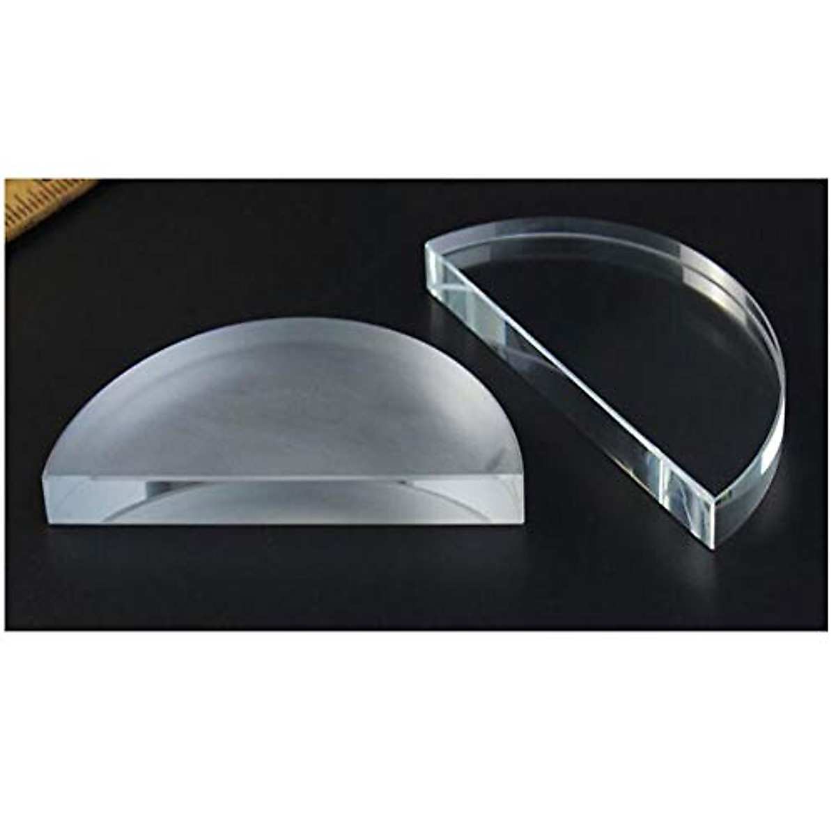 Optical Glass Semicircle Lens Physical Teaching Equipment 2pcs