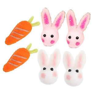 KESYOO 18 pcs Rabbit Felt Brooch scrapbooking flatback felt animals kit bunnies easter ornament felt rabbit craft easter rabbit charms hanging easter ornaments carrot child products Toy