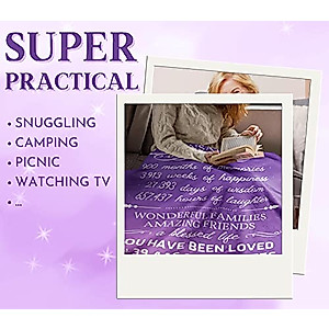 InnoBeta 75th Birthday Gifts for Women, Birthday Presents for 75 Year Old Women - 75 & Sensational - Grandma, Greatgrandma, Mom, Aunt, Sister - Flannel Throw Blanket - Purple, 50"x 65"