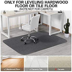Office Chair Mat for Hardwood Floor & Tile Floor, 48" × 35" Computer Desk Chair Mat for Gaming, Low-Pile Desk Rug, Large Anti-Slip Floor Protector Mat for Rolling Chair, Washable Reusable - Stickers