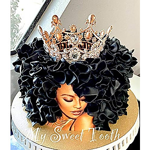 SWEETV Rose Gold Queen Crown for Women, Baroque Crown for Cake Topper, Costume Accessories for Wedding Brithday Party Babyshower Pageant